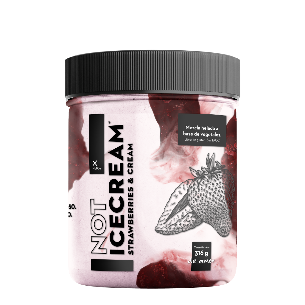 Not Icecream Strawberries & cream 330g sin tacc - QÜEM - Frozen Market