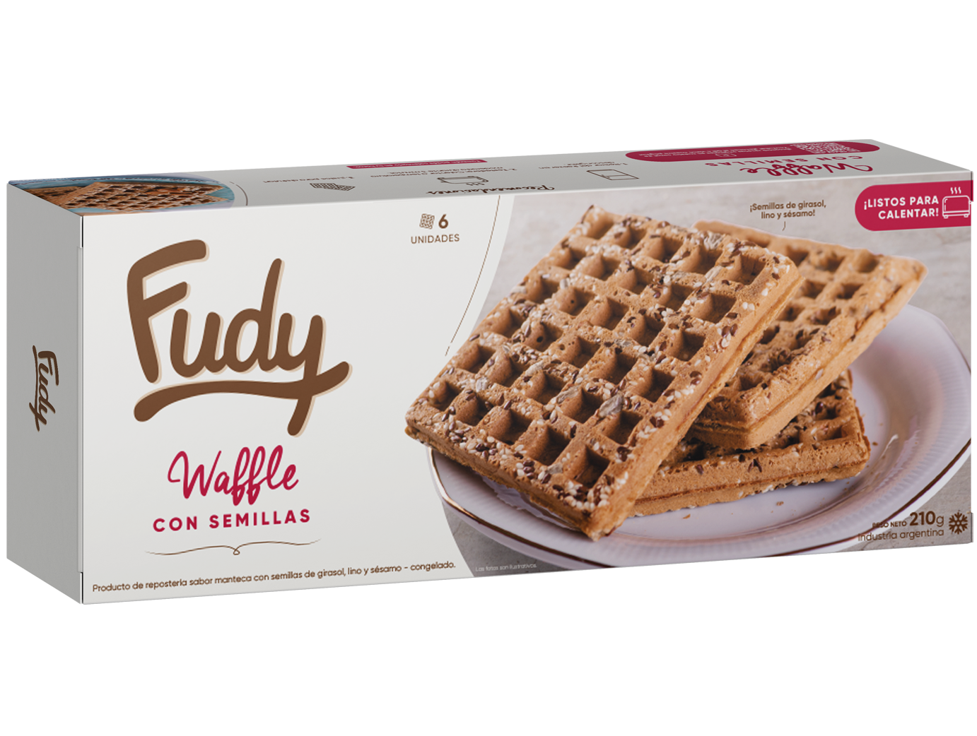 Waffle con semillas 6 unidades Fudy - QÜEM - Frozen Market